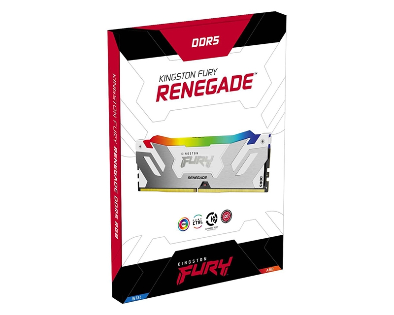 KINGSTON DIMM DDR5 64GB (2x32GB kit) 6000MT/s KF560C32RWAK2-64 FURY Renegade RGB White